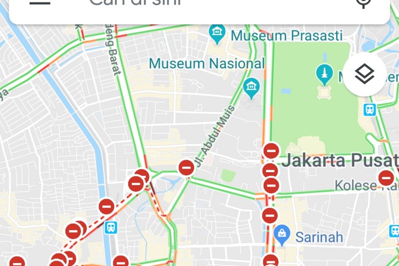 Google Maps Versi Penutupan Jalan Demo 22 Mei 2019 | Tagar