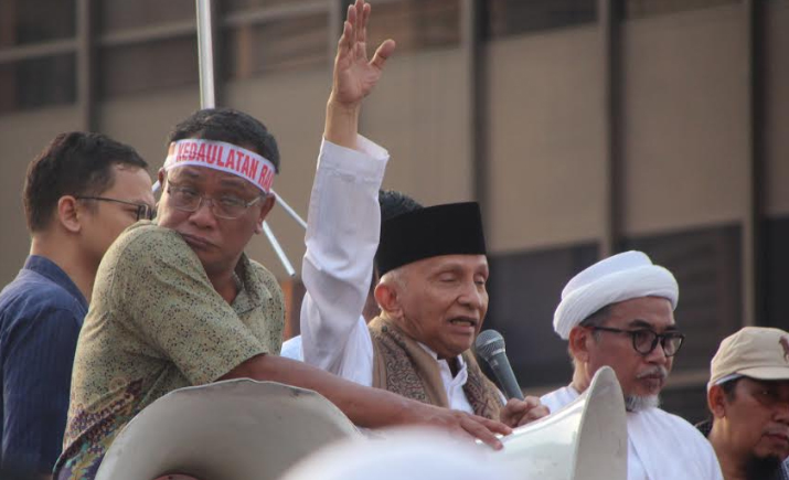 Foto: Amien Rais Muncul di Demo Bawaslu | Tagar