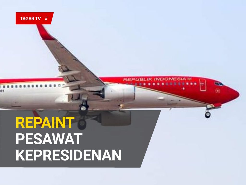 Video: Pesawat Kepresidenan Ganti Warna Cat Baru Menjadi Warna Merah Putih | Tagar